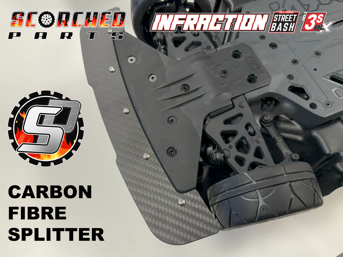 Carbon Fibre Front Splitter - for Arrma 1/8 Infraction 3s / Mega ...